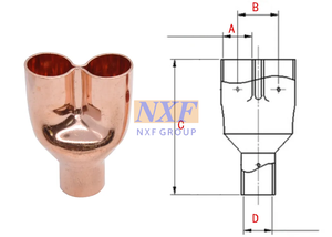 NXF UNS C11000/C12200 ASTM B280EN12735/JISH3300 DN15-1200 SCH10-XXS ...